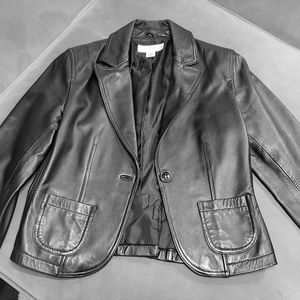 Petite Sophisticate | Jackets & Coats | Black Genuine Leather Jacket ...
